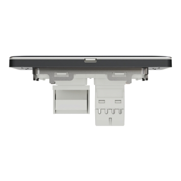 NUX32TDRJ6_DG - Telephone and data socket, Unica X, 2 gang, RJ45, Cat6, with shutter, dark grey ...