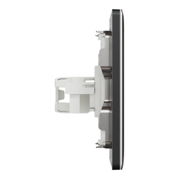 NUX32TDRJ6_DG - Telephone and data socket, Unica X, 2 gang, RJ45, Cat6, with shutter, dark grey ...