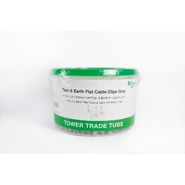 05TUB05 - Tower - tub with PLUS cable clips grey 1.5/2.5 mm² ...