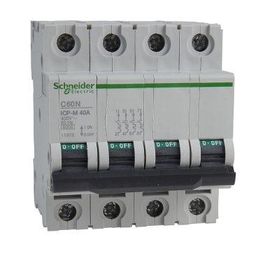 11978 - ICP-M C60N circuit breaker 4P - 40A - 6000 A - 400 V ...
