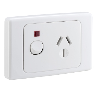 2015DN20-WE - Single Switch Socket Outlet, 2000 Series, 250V, 20A, 2 ...