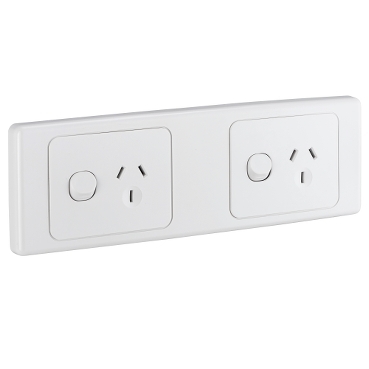 2015H2-WE - Single Switch Socket Outlet, 2000 Series, 2 Gang, Grid ...