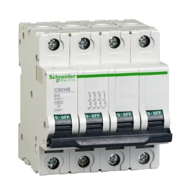 25888 - C60 - circuit breaker - C60H - 4P - 50A - curve | Schneider ...
