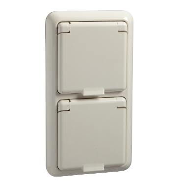 235410 - Steckdose 2-fach komplett 16A FASHION IP44 Schraubklemme ...