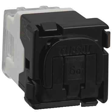 30RJ45SMA6AS-BK - Modular Socket, Clipsal Actassi, Cat6A RJ45 Shutt ...
