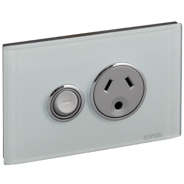 4015L-OM - Clipsal Saturn 4000, Single Switch Power Point with Round ...