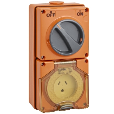 56C310L-RO - Switched Socket Outlet, Clipsal - 56 Series, 250V, 10A, 2 ...