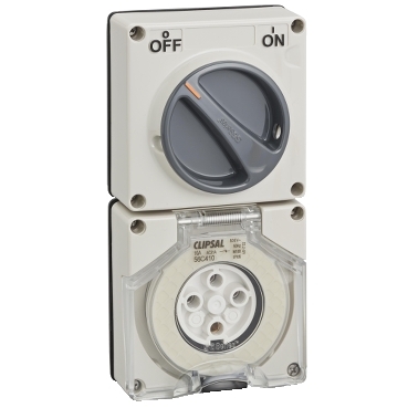 56C410LE-GY - Switched Socket, Clipsal - 56 Series, Surface IP66 4 PIN ...