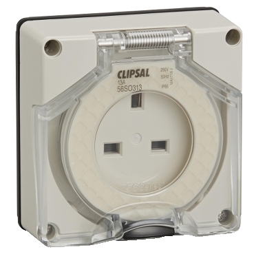 56SO313LE-GY - Socket Outlet, Clipsal - 56 Series, Surface 3 PIN 13A ...
