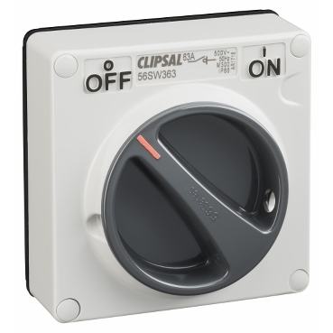 56SW363LE-GY - Surface Switch, Clipsal - 56 Series, IP66 1 Gang 3 Pole ...