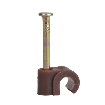 72CT05P - Tower - nail clip for round cable - 5…6 mm - brown - set of ...
