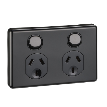 C2025D-BK - Switched Socket Outlet, Classic C2000 Series, Twin, 250V ...