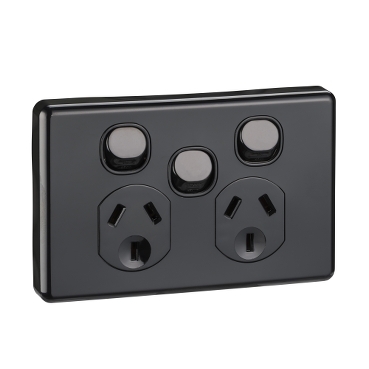 C2025XA-BK - Switched Socket Outlet, Classic C2000 Series, Twin, 250V ...