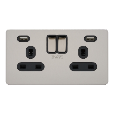 GGBGU34202USBBSS - Ultimate-SwitchedSocket 2USB charger-2 gang 13A ...