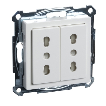 MTN2162-0319 - 2 Socket-outlet, Merten System M, mechanism with fixing ...
