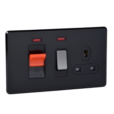 GU4401BBK - Cooker control unit, Ultimate Screwless Flat plate, 45A, 2 ...