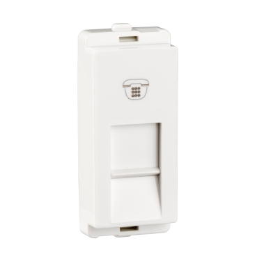 P4011 - Telephone socket, Livia, RJ11, with shutter, white | Schneider ...