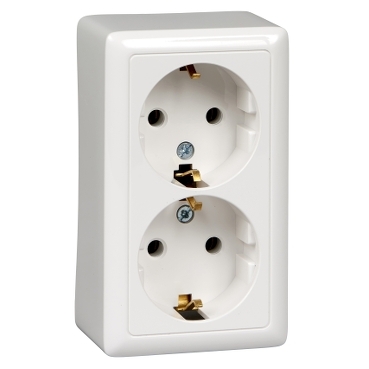 RA16-238-B - HIT16A 250V AC double socket with earth w/o shutters ...
