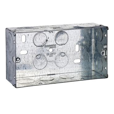 SB472 - Exclusive Metal clad - 2 gangs flush galvanised steel mounting ...