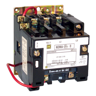 8502SBO2V01S - NEMA Contactor, Type S, nonreversing, Size 0, 18A, 5HP ...
