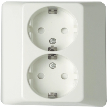 WDE002590 - Exxact double socket outlet with Artic cover screwless with ...