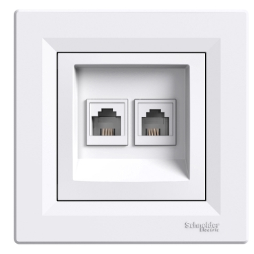 EPH4200121 - Asfora. double telephone socket. RJ11. white | Schneider ...