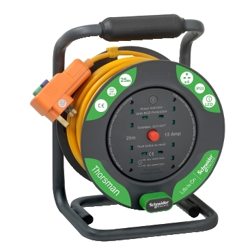 IMT33146 - Thorsman - Cable reel 25m HO5VVF3G1.5 IP20 BS RCD ...