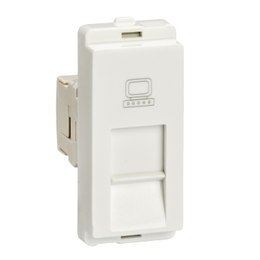 P4046 - Data socket, Livia, Cat 6 RJ45, with shutter, white | Schneider ...