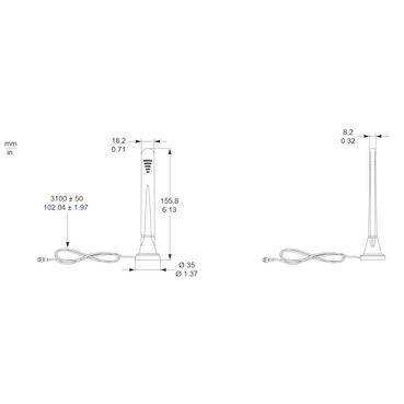 PASA-ANT1 - EcostruXure Panel Server antenna IEEE802.11 or IEEE802.15.4 ...