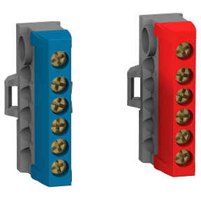 13411 - terminal block - 6 points - for Opale, Mini pragma | Schneider ...