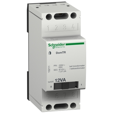 15211 - modular bell transformer - 230 V AC 50 Hz - output 8...12 V - 8 ...