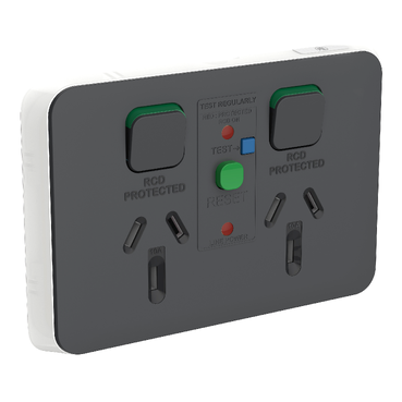 PDL395RCD30C-AN - Iconic, cover frame for switched GPO Horiz 10A 250V ...