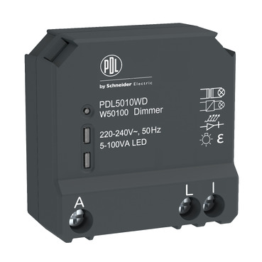 PDL5010WD - Connected dimmer, Wiser, 2 wires, 240 V, 100 VA, Micro ...