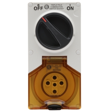 PDL56CV520LERW - Switched Socket, 56 Series, 20A 500V 5-Round Pin 2 ...