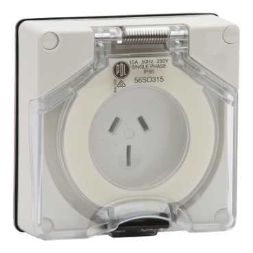 PDL56SO315LEGY - Socket, 56 Series, 15A 250V 1-Phase 3-Flat Pin IP66 ...