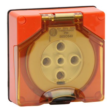 PDL56SO540LERO - Socket, 56 Series, 40A 500V 3-Phase 5-Round Pin IP66 ...