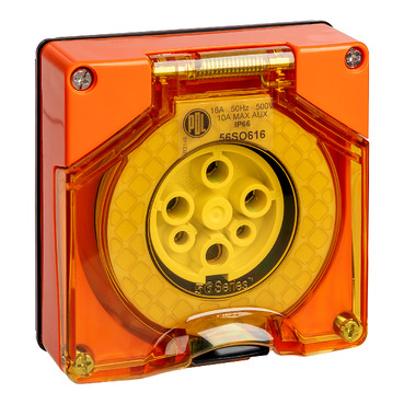 PDL56SO616LERO - Socket, 56 Series, 16A 500V 3-Phase 6-Round Pin IP66 ...