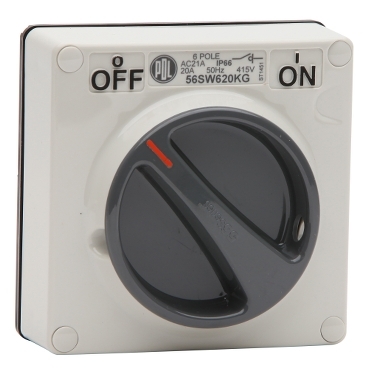 PDL56SW620KGLEGY - 56 Series, Switch, Motor Rated 20A 500V 6-Pole IP66 ...
