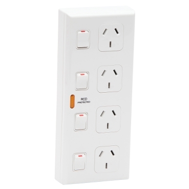PDL641PWH - 600 Series, Quad Switched Socket, 10A Neon RCD 'ON ...