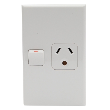 PDL691RWH - 600 Series, Switched Socket, Round Earth, Vertical, 10A ...