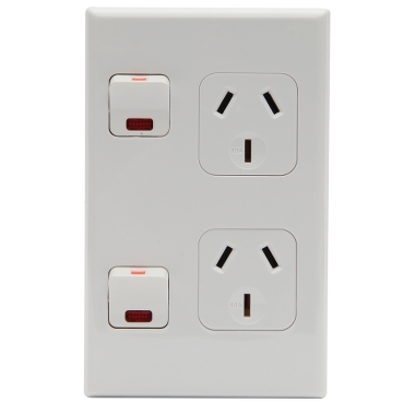 PDL692NWH - Double Switched Socket, 600 Series, Neon "ON", 10A ...