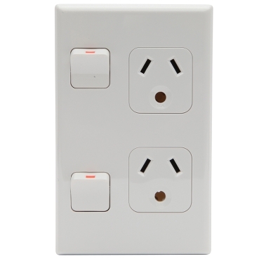 PDL692RWH - Double Switched Socket, 600 Series, 10A, Round Earth ...