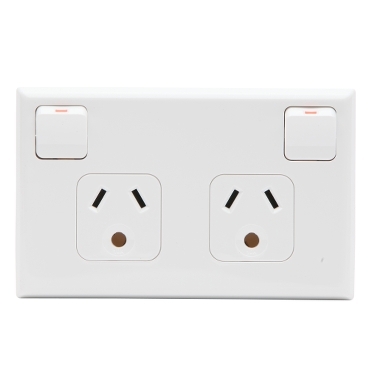PDL695RWH - 600 Series, Switched Socket, Round Earth 10A Horizontal ...