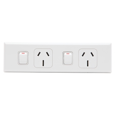 PDL699TB15WH - Double Horizontal Worktop Switch Socket Outlet With Twin ...