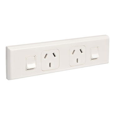 PDL699WH - Socket Outlet 600 Series - Twin switched - Assembled ...