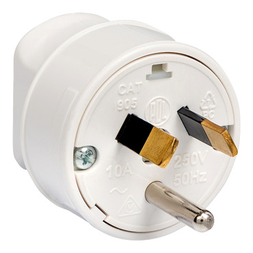 PDL905RWH - Plug, 900 Series, Round Earth 10A Back-Entry 3-Pin ...