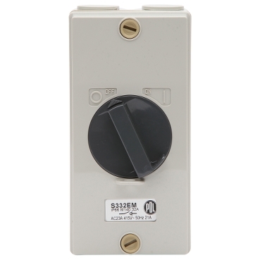 PDLS332EM - Enclosed Main Switch, S Series, 1-Way 32A 240V 3P IP66 ...