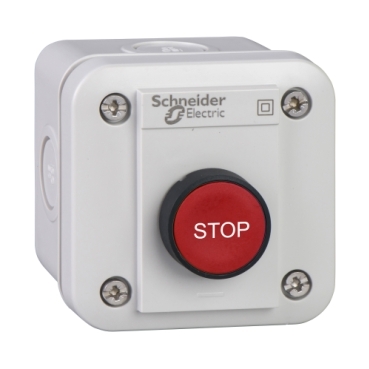 XALE1142 - control station XAL-E - 1 flush pushbutton - spring return - red - 1 NC - STOP ...
