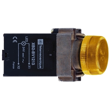 XB2BV1245 - round pilot light Ø 22 - IP 65 - yellow - integral LED ...