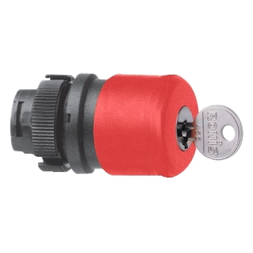 ZA2BS74 - emergency stop head Ø 30 mm - key release - Ø 22 - red ...
